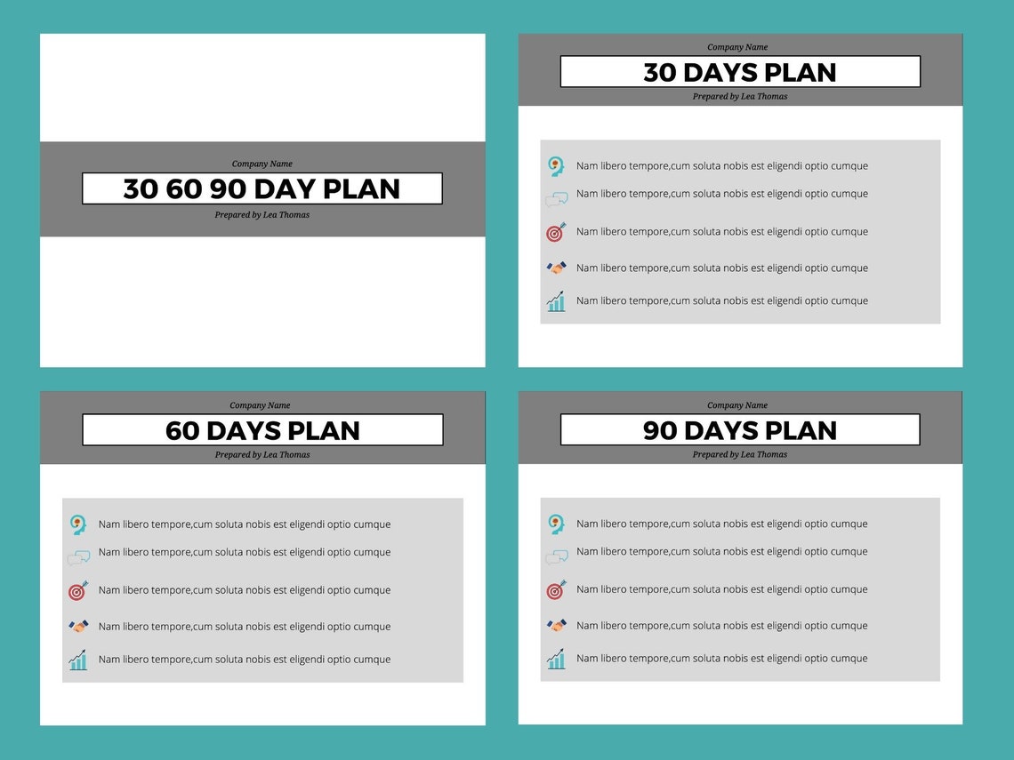 30 60 90 Day Plan and Professional Profile Template Interview Prep ...