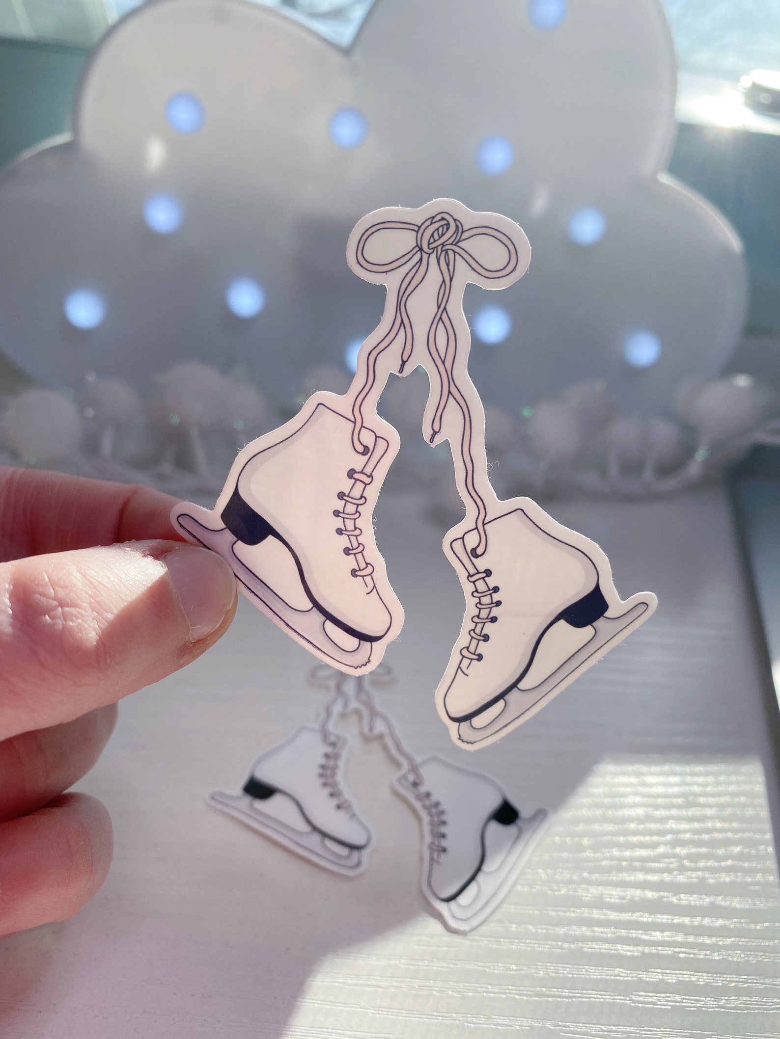 Skates Sticker Ice Figure Skating Christmas Holiday Snow Frozen Cute ...