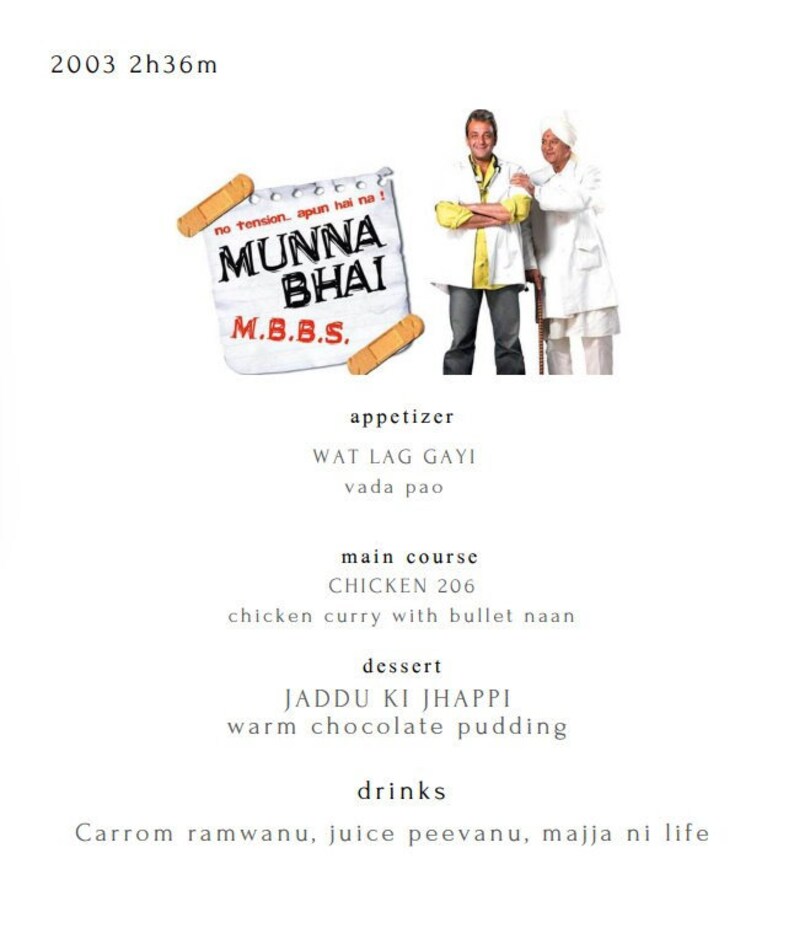 Bollywood Movie Dinner Menus: 20 Date Night Meal Ideas (digital ...
