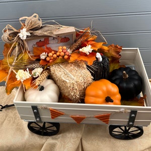 Harvest Wagon Centerpiece, Fall Wagon Decor, Thanksgiving Decor ...