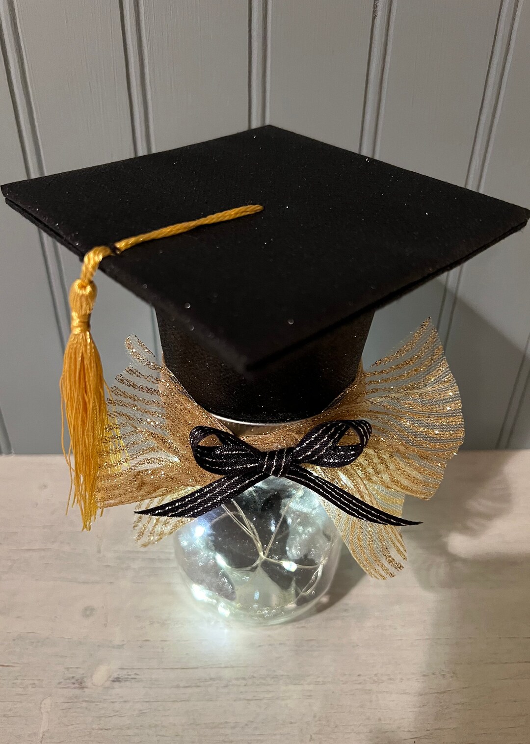 Graduation Decor Centerpiece, Mason Jar Graduation Decor With Lights ...
