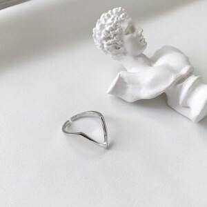 Sterling Silver Simple V Shape Ring, One Size Ring - Etsy UK