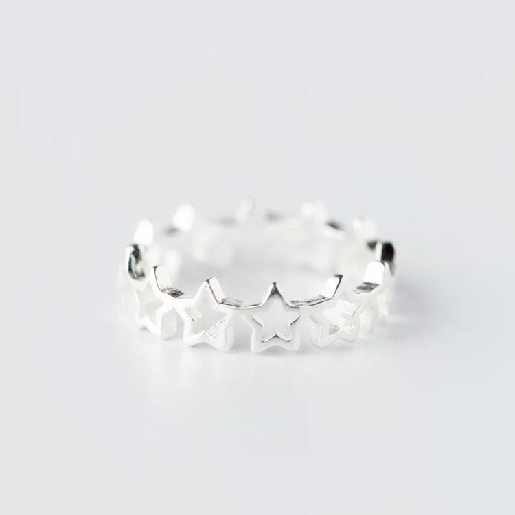 Sterling Silver Midi Rings Pinky Ring One Size Ring Diamond - Etsy UK