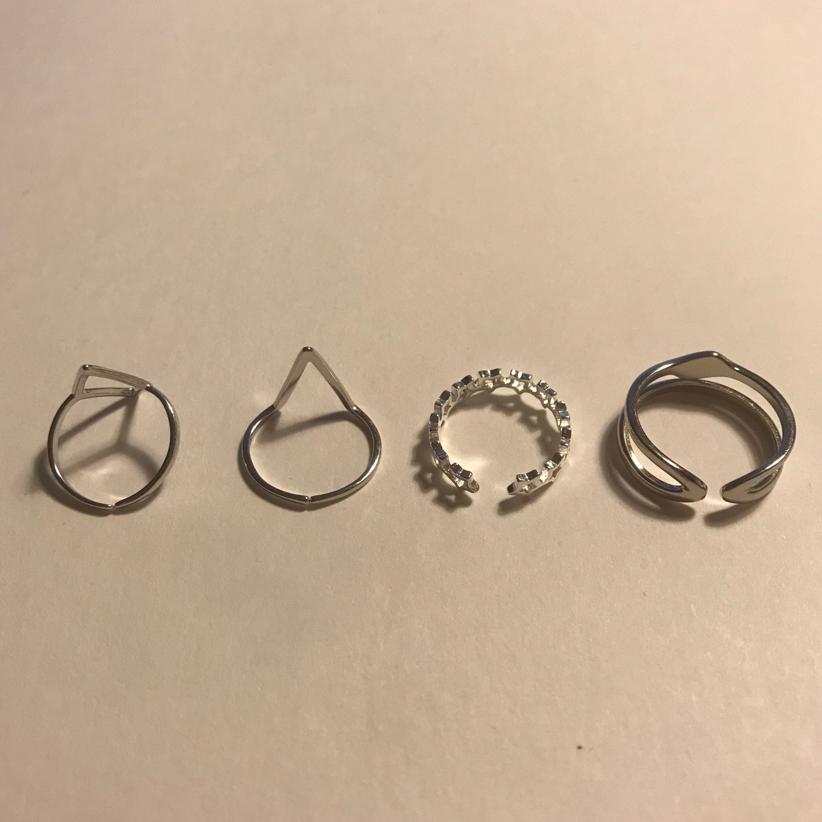 Sterling Silver Midi Rings Pinky Ring One Size Ring Diamond - Etsy UK