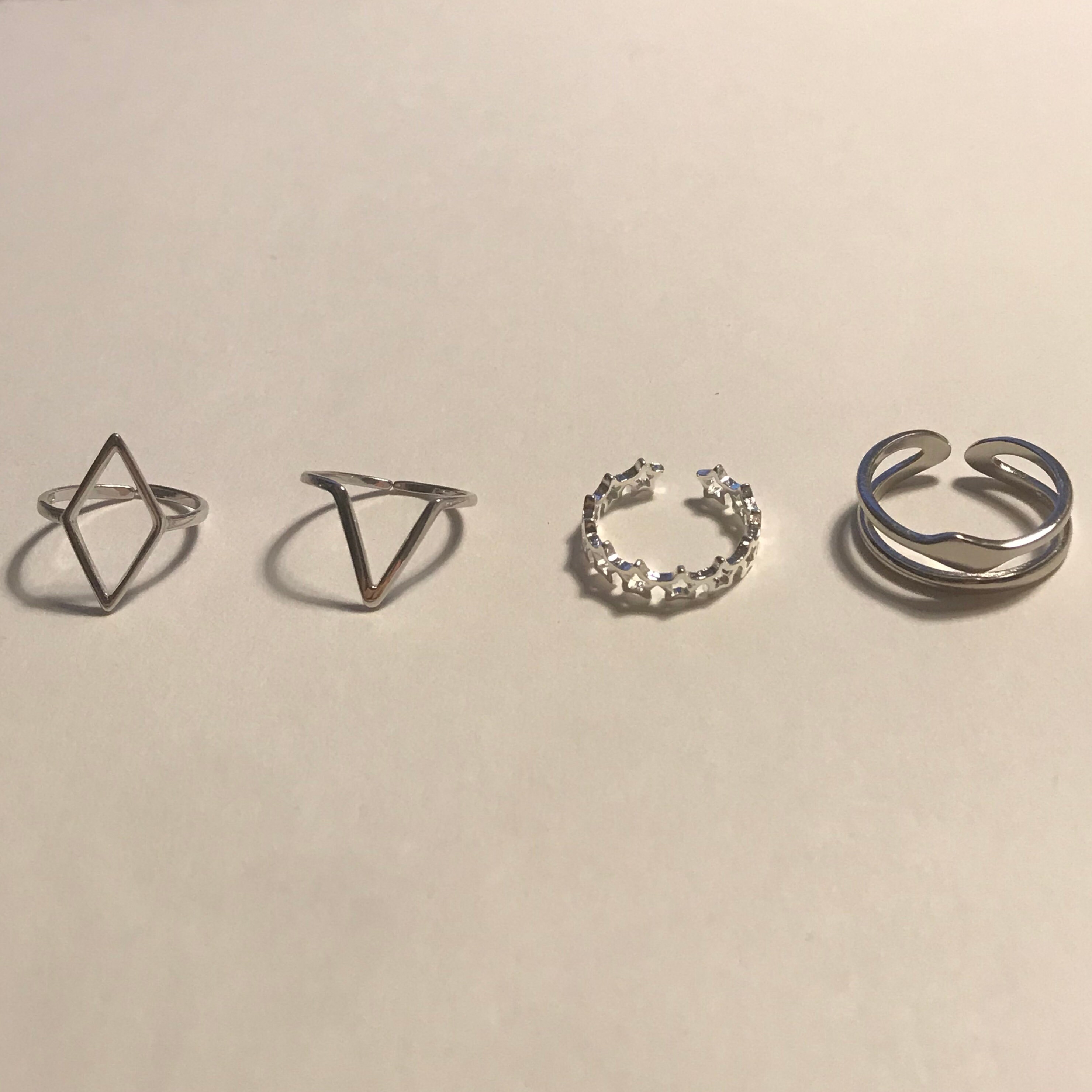 Sterling Silver Midi Rings Pinky Ring One Size Ring Diamond - Etsy UK