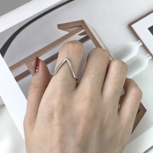 Sterling Silver Simple V Shape Ring, One Size Ring - Etsy UK