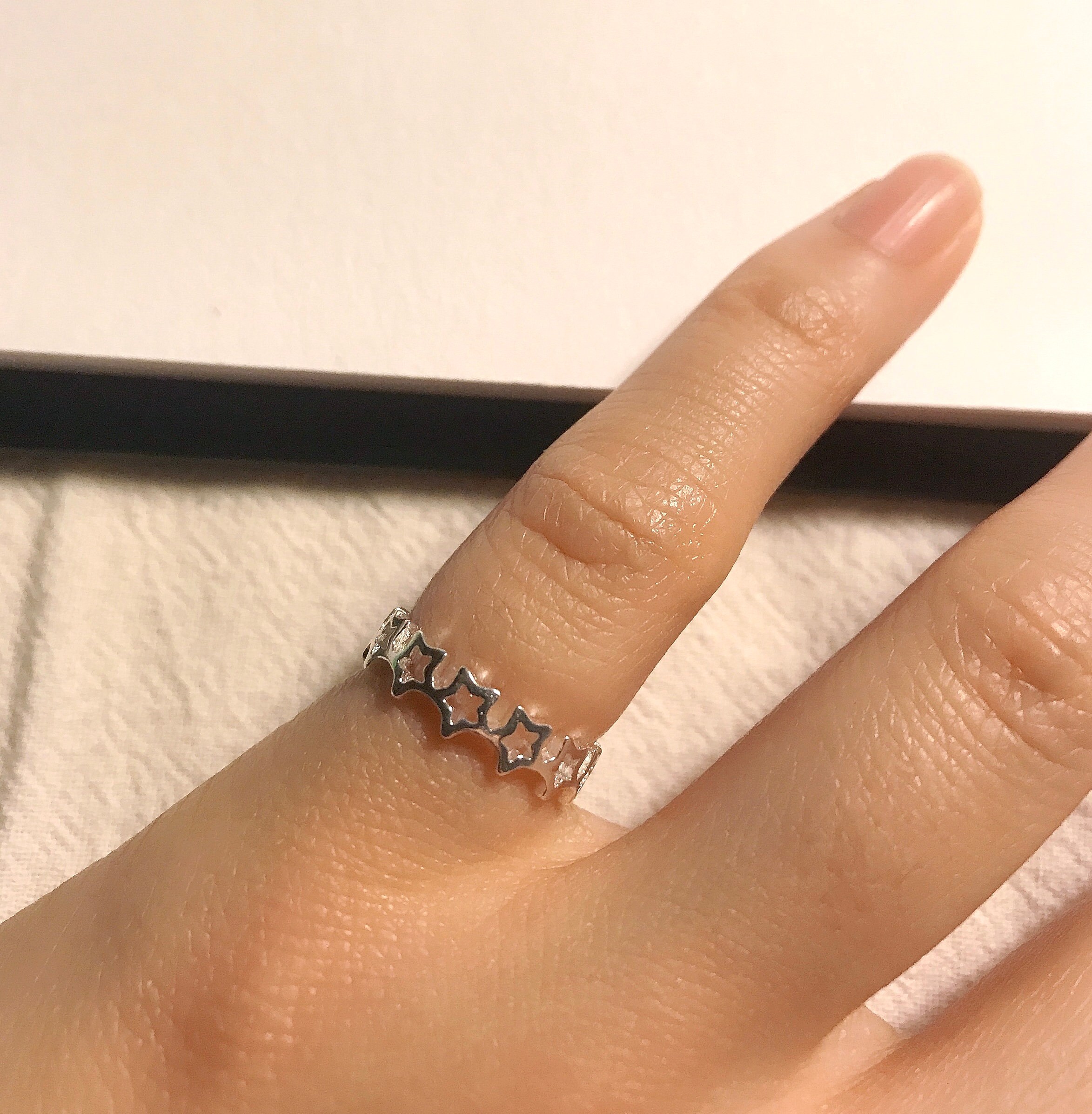 Sterling Silver Midi Rings Pinky Ring One Size Ring Diamond - Etsy UK