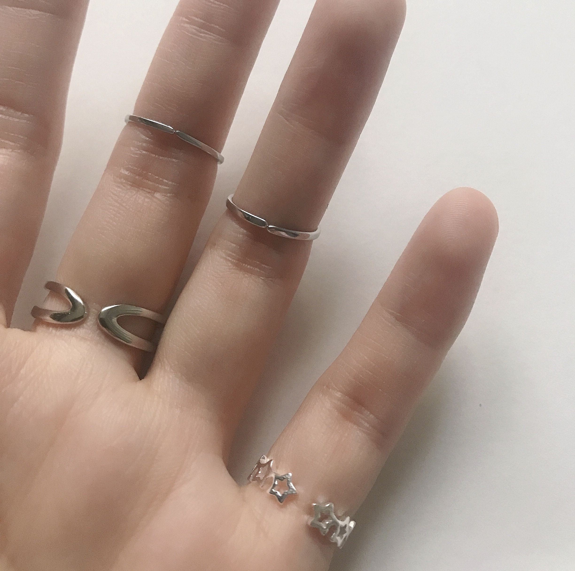 Sterling Silver Midi Rings Pinky Ring One Size Ring Diamond - Etsy UK