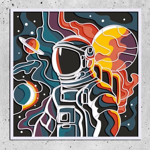 Astronaut Mandala Svg Files, Laser Cut Template Files, Multilevel Cnc ...