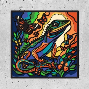 Lizard Shadow Box Svg - Etsy