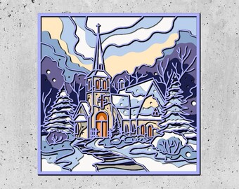 Christmas Church Shadow Box - Etsy