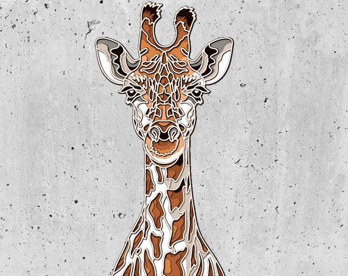 Giraffe Mom and Baby Mandala Svg, Multilayer Panel for Laser Cutting ...