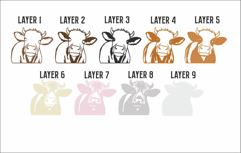 3D Cow Layered SVG farmhouse Decoration colorful Cow 3D - Etsy