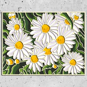 Daisy SVG, Daisy Cutting File Layered File, Daisy 3D Svg, 3D File ...