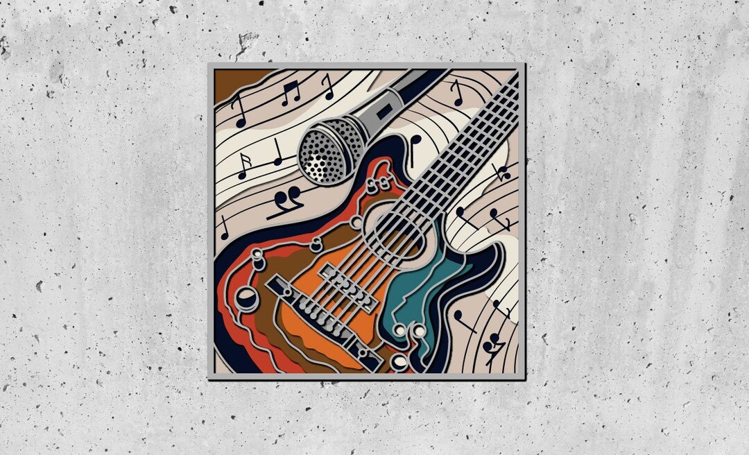 Musical Instruments 3D Mandala Svg,layered SVG Files for CNC Router ...