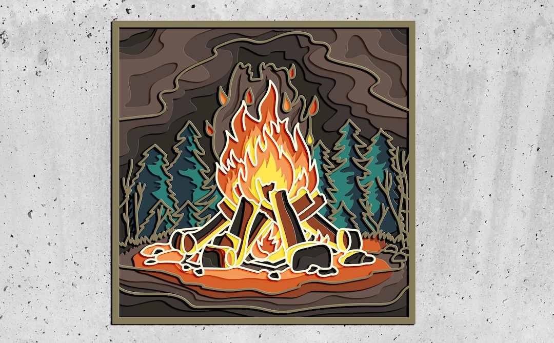 Bonfire 3D Mandala Svg Files, Laser Cut Template Files, Multilevel Cnc ...