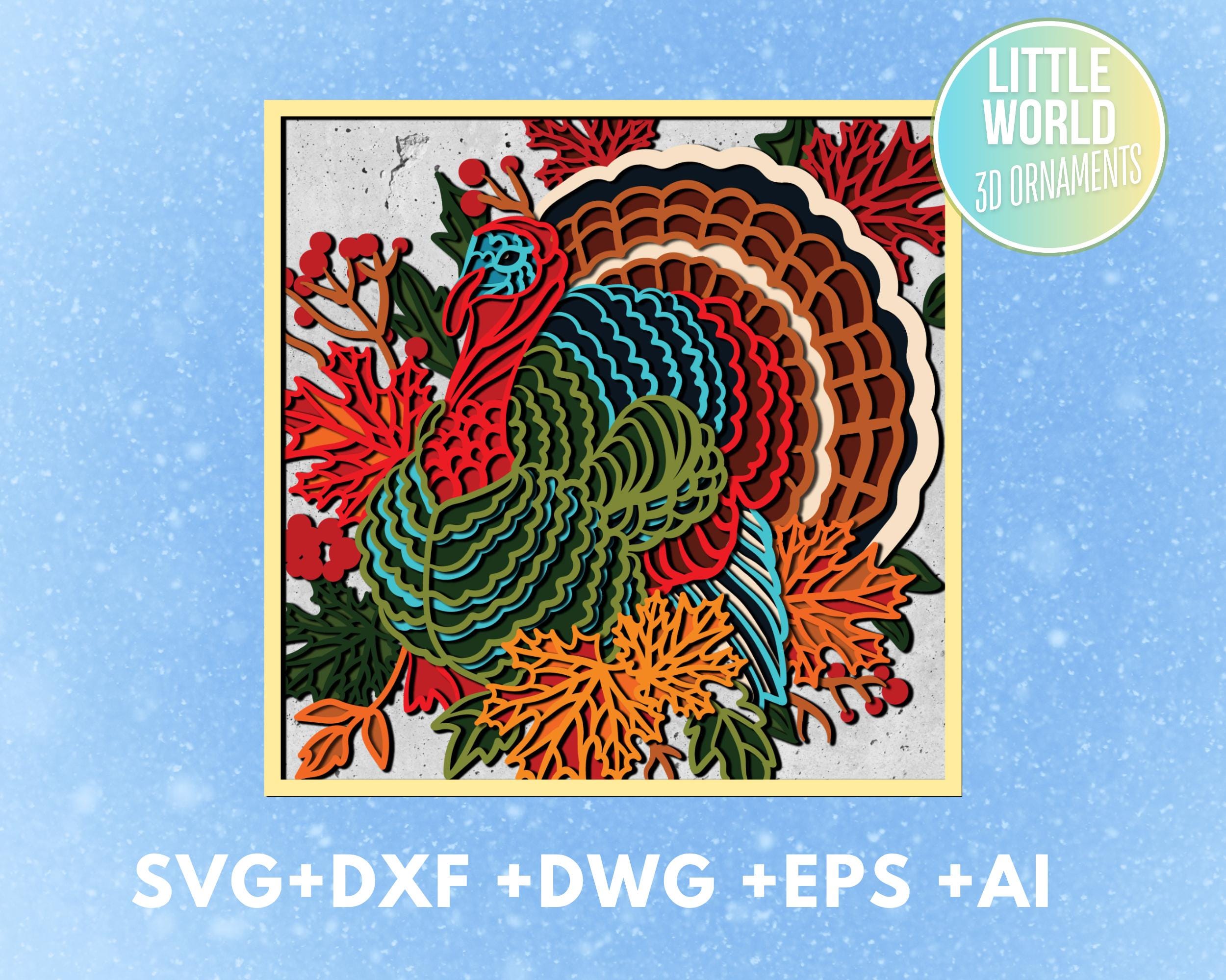 3D SVG Turkey Shadow Box,autumn 3d Svg, Shopopath 3D Svg, Cricut ...