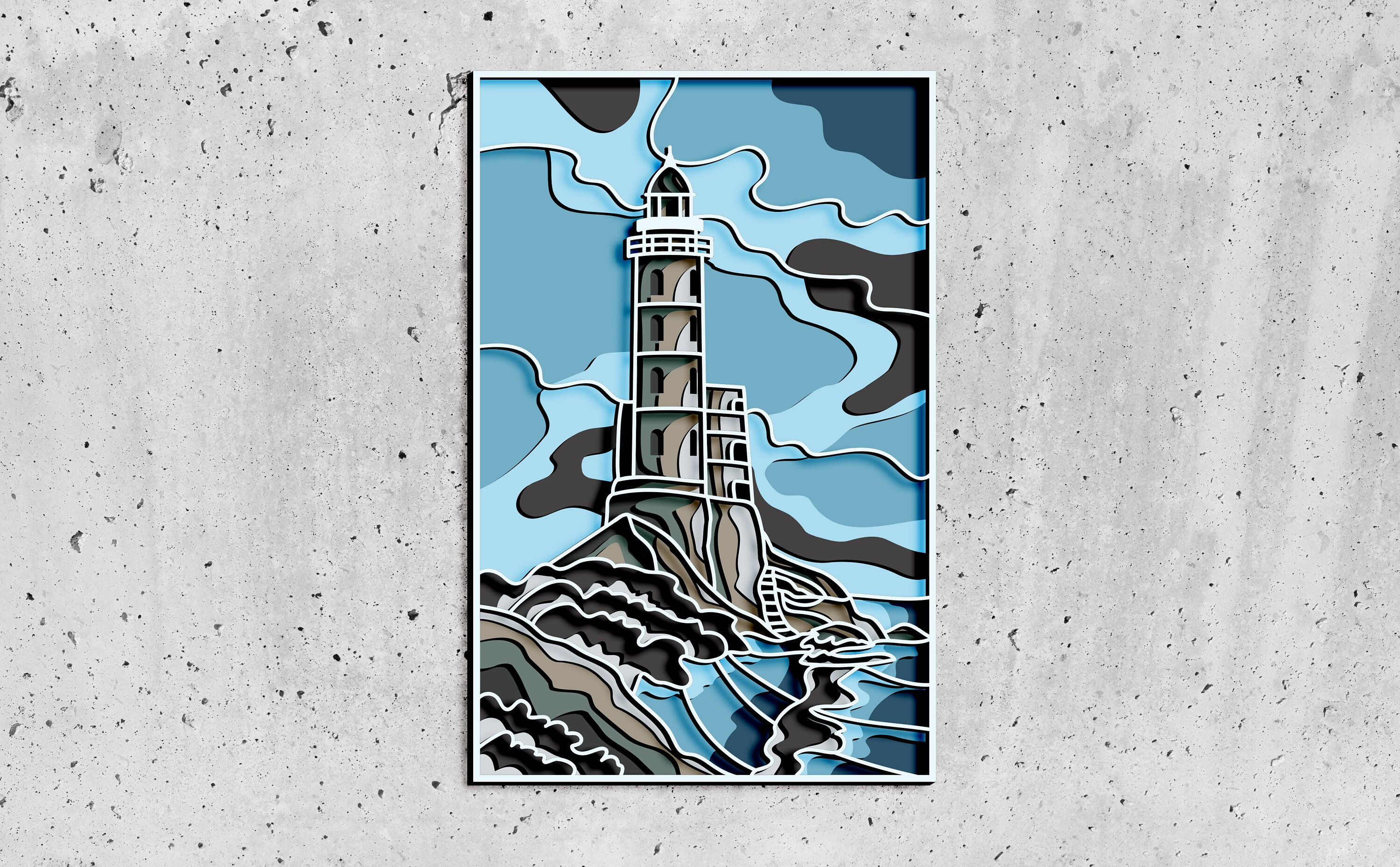 Lighthouse 3D Mandala SVG Files, Laser Cut Template Files, Layered CNC ...