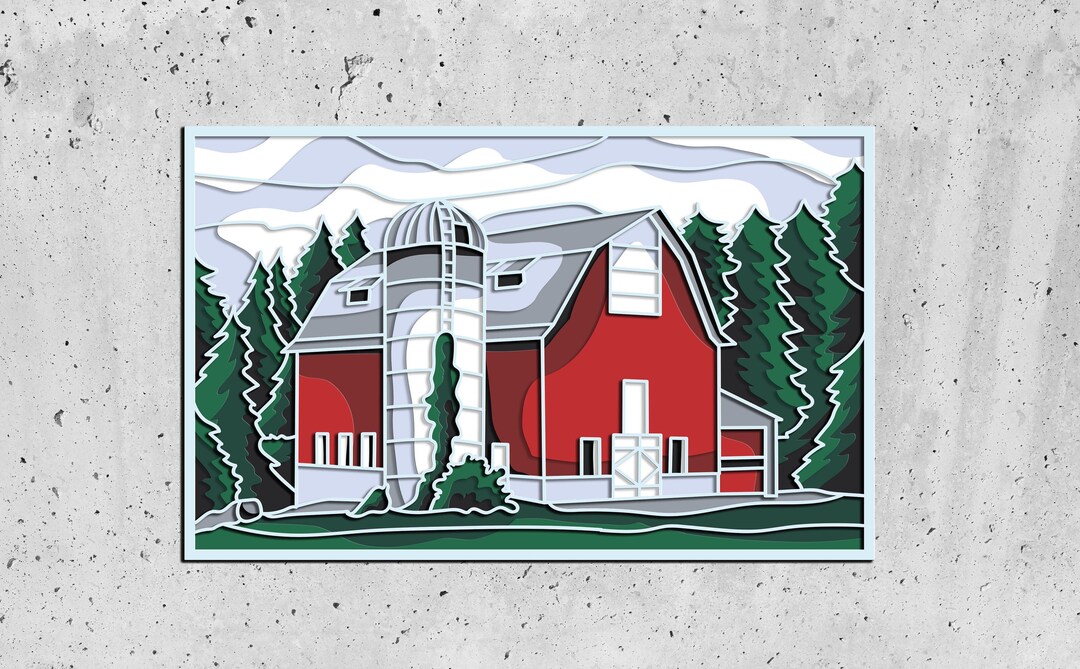 Barnhouse 3D Zentangle SVG Files, Laser Cut Template Files, Layered CNC ...