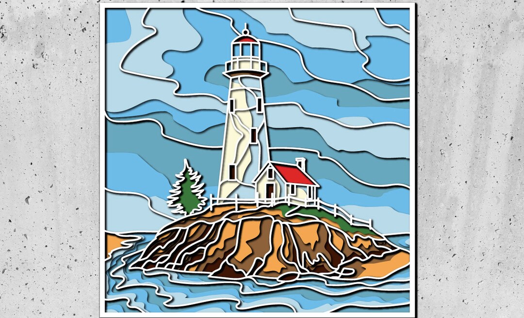 Lighthouse 3D Mandala SVG Files, Laser Cut Template Files, Layered CNC ...