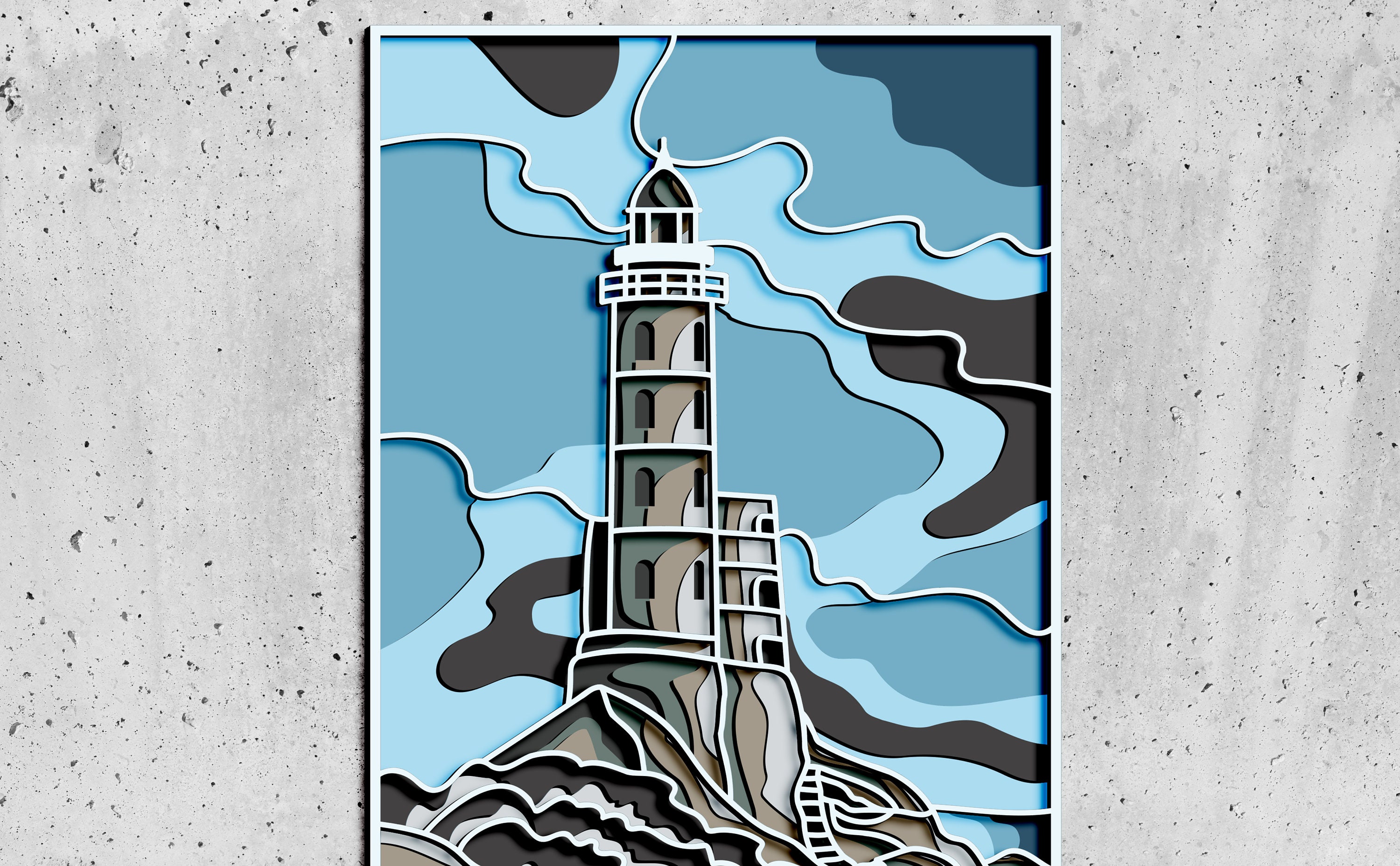 Lighthouse 3D Mandala SVG Files, Laser Cut Template Files, Layered CNC ...