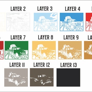 Farm Truck 3D Zentangle SVG Files, Laser Cut Template Files, Layered ...