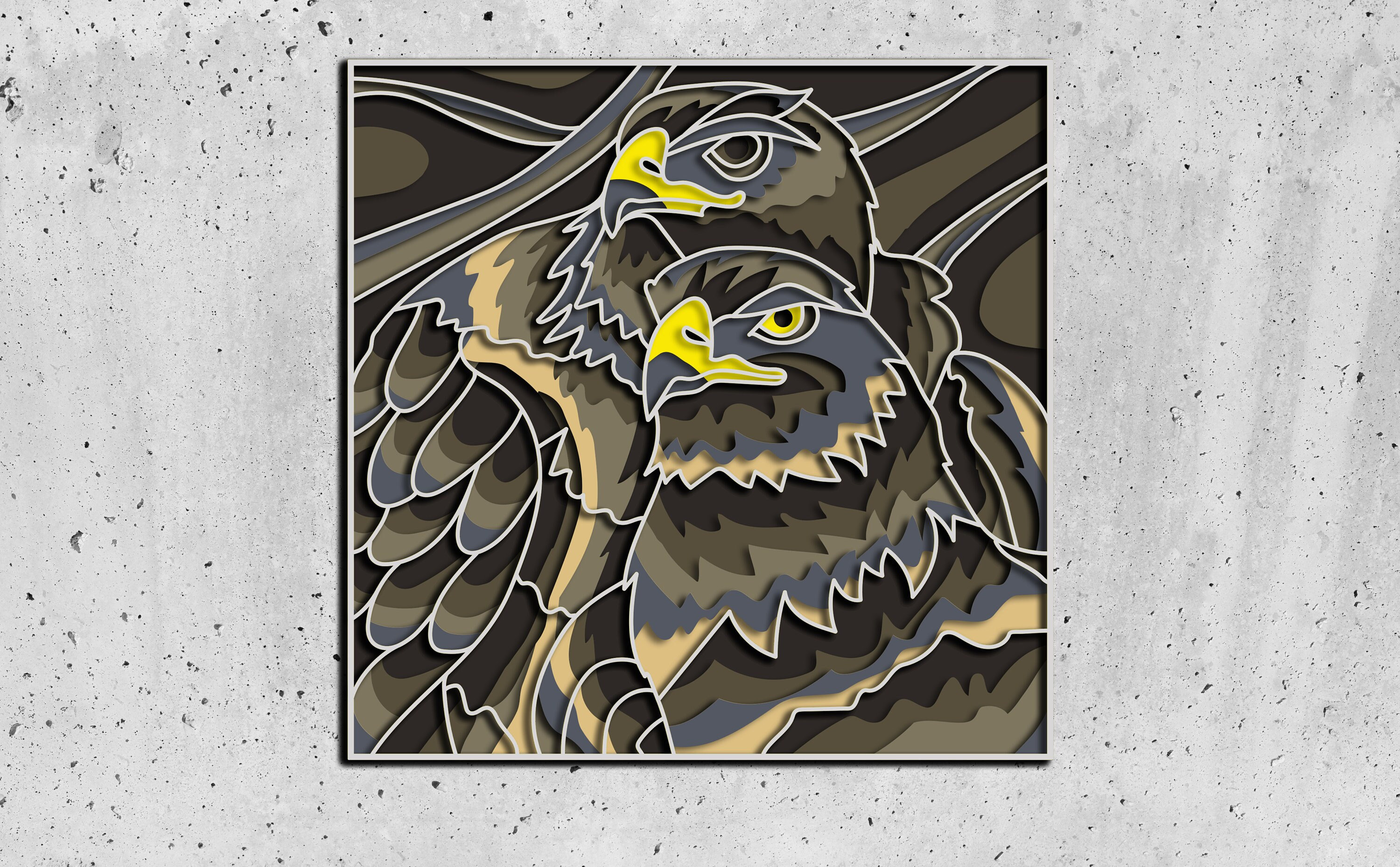 Hawks Svg, Freedom 3d Laser Svg, Layered Svg Files for Laser or Cricut ...