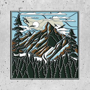 Mountain Shadow Box SVG, Layered Mountains SVG, 3d Mountains Svg ...