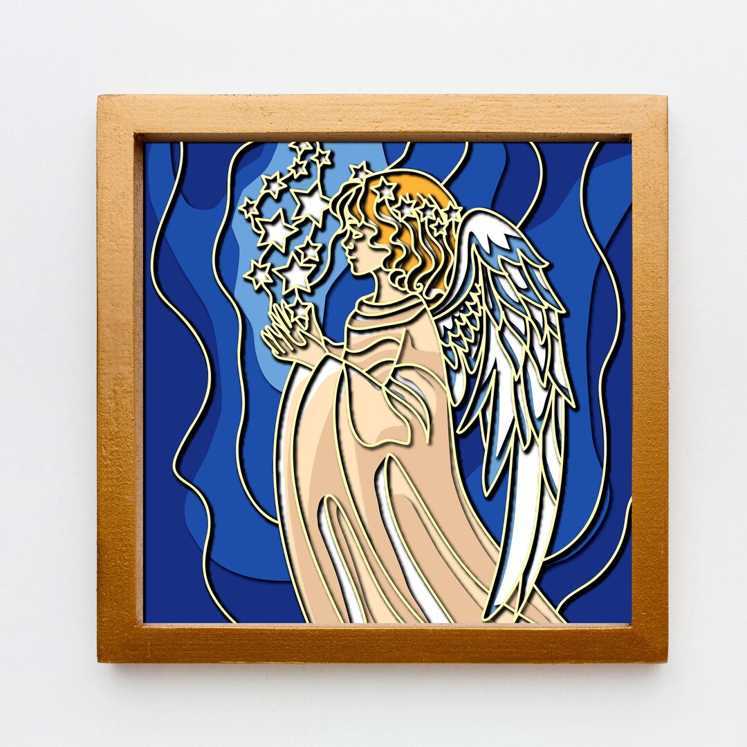 3D Christmas Angel With Shadows Svg,angel Mandala 3D Svg,cricut ...