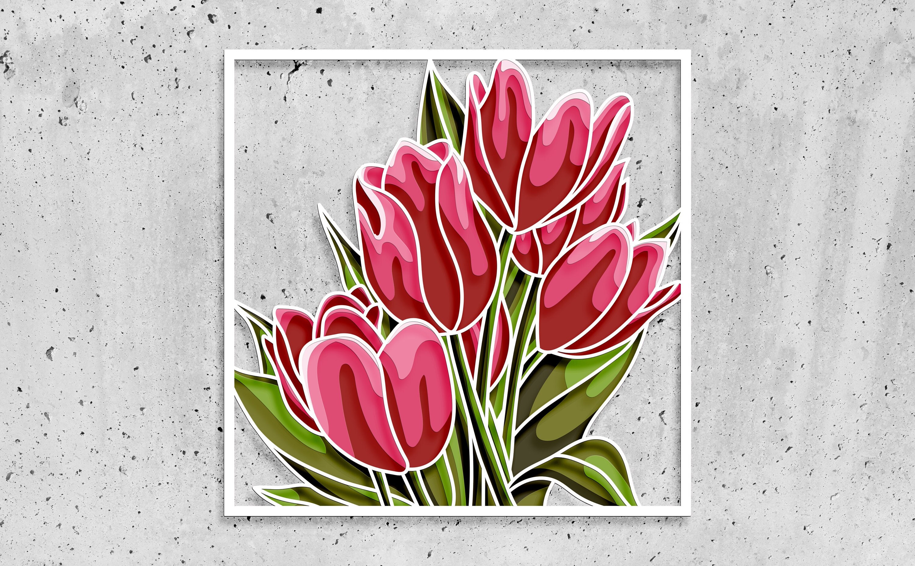 Tulip Flower 3D Mandala Svg File,flower File for Cnc Router,floral SVG ...