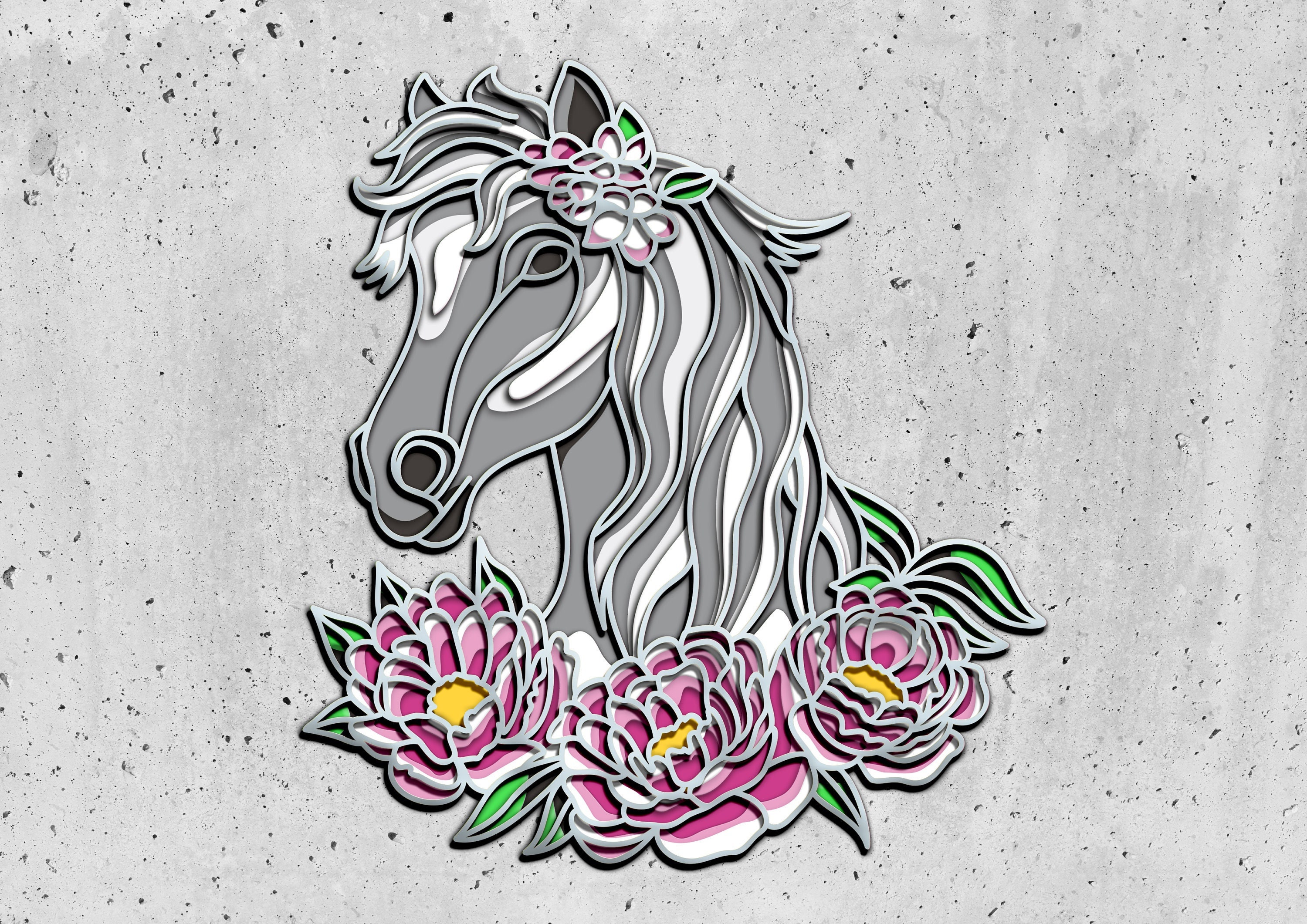 Horse Layer SVG Horse Mandala Cut File Plywood Cutting - Etsy UK