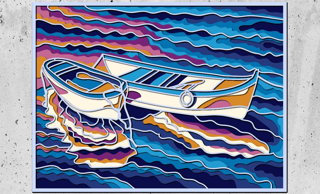 Seascape With Boats 3D Mandala SVG Files, Laser Cutting Pattern Files ...