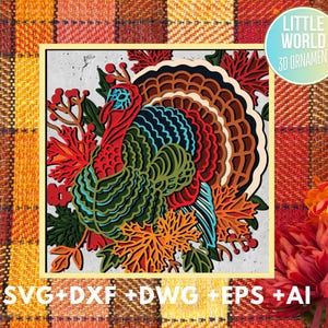 3D SVG Turkey Shadow Box,autumn 3d Svg, Shopopath 3D Svg, Cricut ...