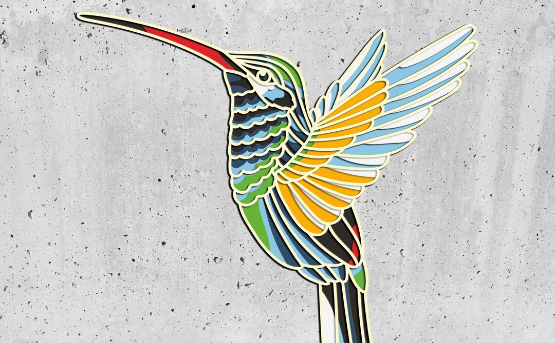 Hummingbird 3D Mandala Svg Files, Laser Cut Multi-layer Panel, SVG ...