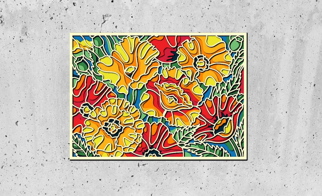 Poppy Flower SVG, Layered Poppy Cutting File,poppy 3D Svg, 3D Cutting ...