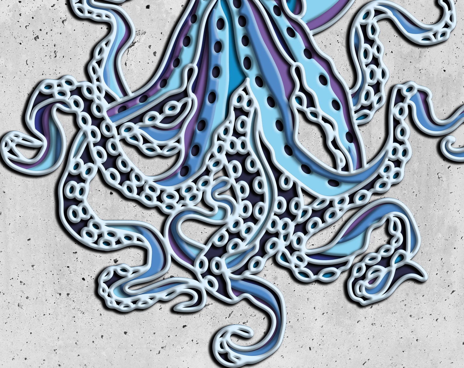 Octopus Layered SVG 3D Layer plywood Cutting Paper Cutting - Etsy