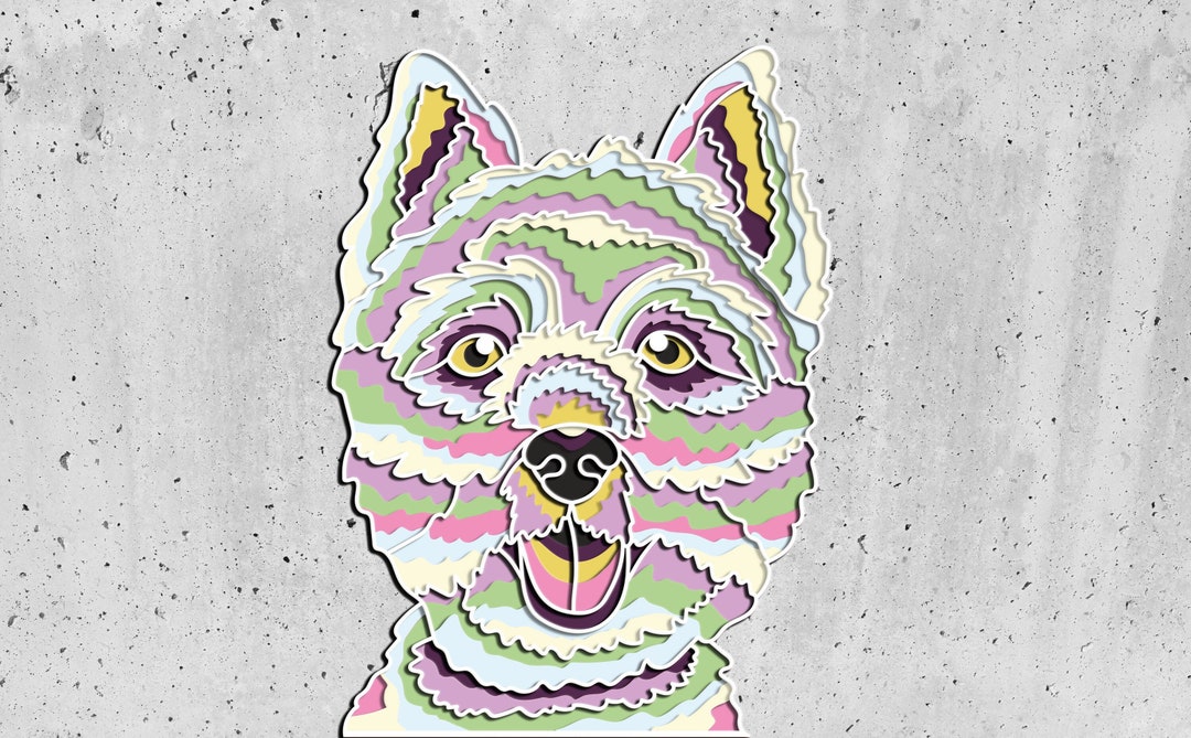 Westie 3D Layered SVG/3D Dog Shadow Svg/west Highland Terrier Pop Art ...