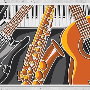 Musical Instruments 3D Mandala Svg,music Mandala File, Plywood Sawing ...