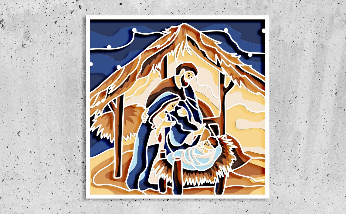 Christmas Night Birth of Jesus 3d Svg,3d Layered SVG, Laser Cut ...
