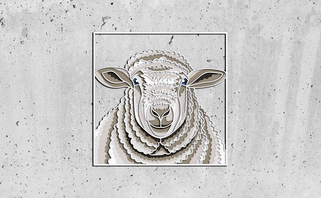 Sheep 3D Layered Cardboard SVG / Colorful Sheep Layered / Sheep Mandala ...