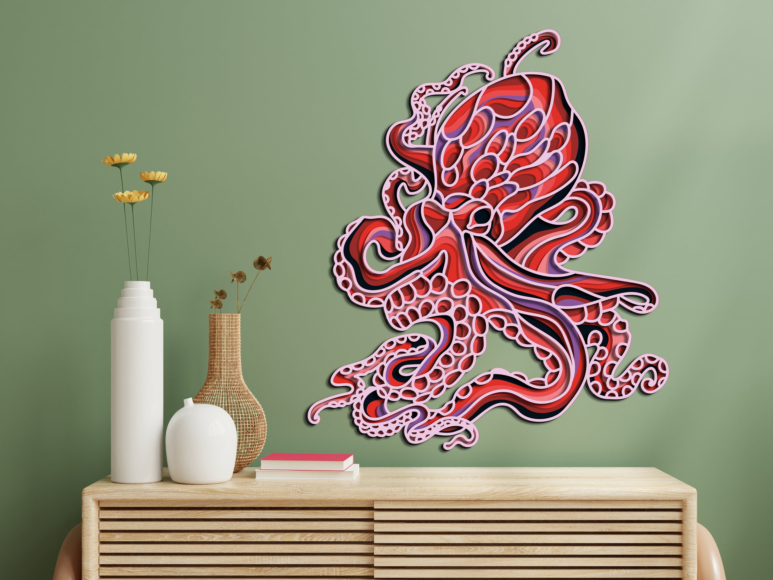 SVG 3D Octopus Layered Layer Plywood Cut Paper Cut SVG - Etsy