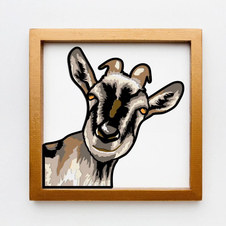 3D Goat Multilayer SVG for Cardboard colorful Goat 3D - Etsy