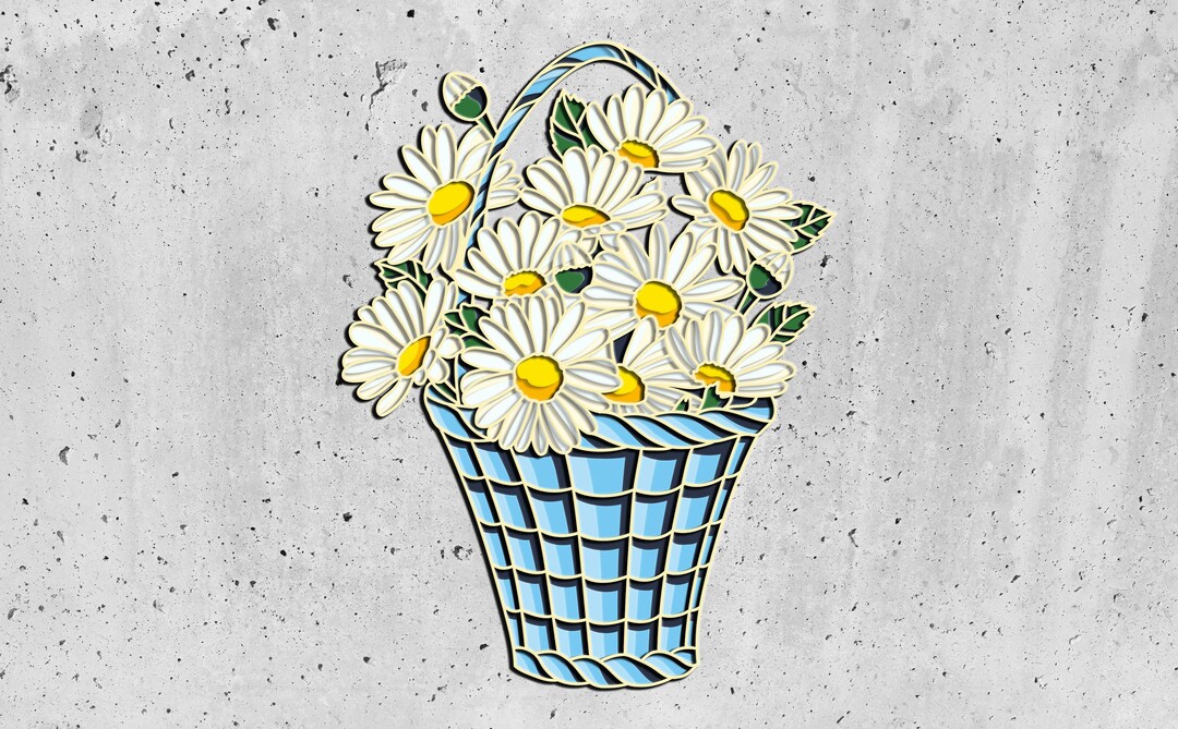 Daisy SVG, Daisy Cutting File Layered File, Daisy 3D Svg, 3D File ...