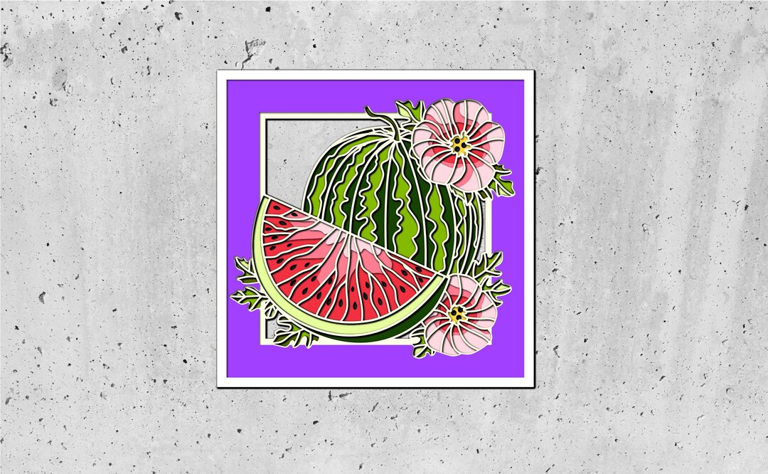 Watermelon Slice 3D SVG Shadow Box ,summer Layered Flowers Cricut ...