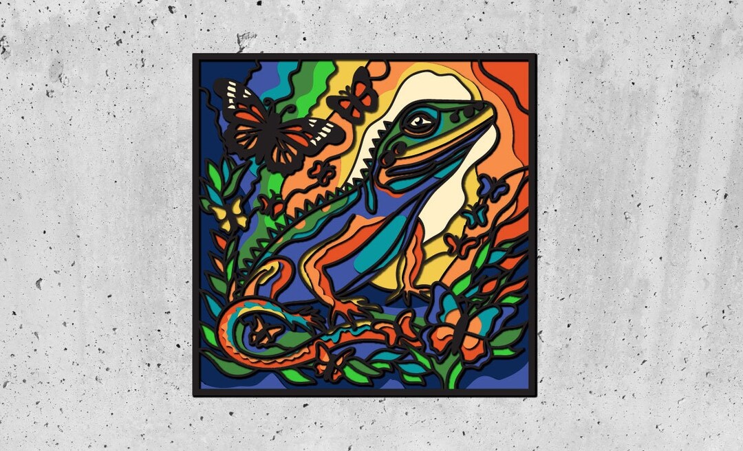 Lizard Shadow Box,lizard Shadow Box Svg,lizard Layered Cricut,layered ...