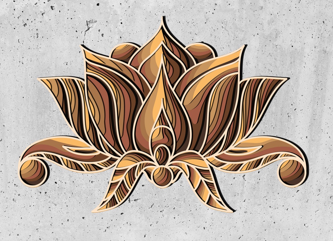 Lotus 3D Zentangle Svg,mandala Flower Template for Paper Cutting, Lotus ...