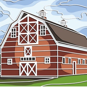 Barnhouse 3D Zentangle SVG Files, Laser Cut Template Files, Layered CNC ...