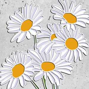 Daisy SVG, Daisy Cutting File Layered File, Daisy 3D Svg, 3D File ...
