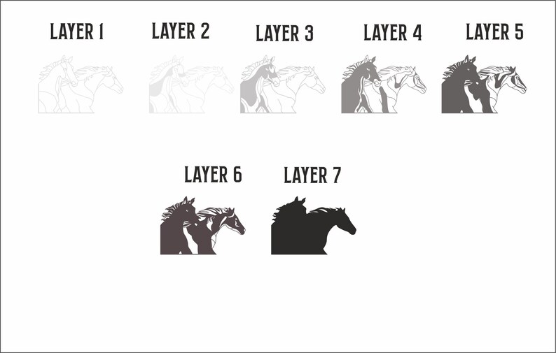 Horse Layer SVG, Horse Mandala File, Plywood Sawing, Paper Cutting, SVG ...