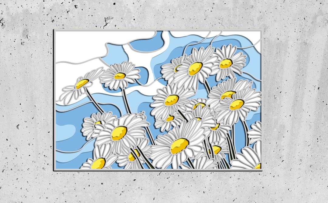 Daisy SVG, Multilayer Daisy Cutting File, Daisy 3D Svg, Cutting 3D File ...